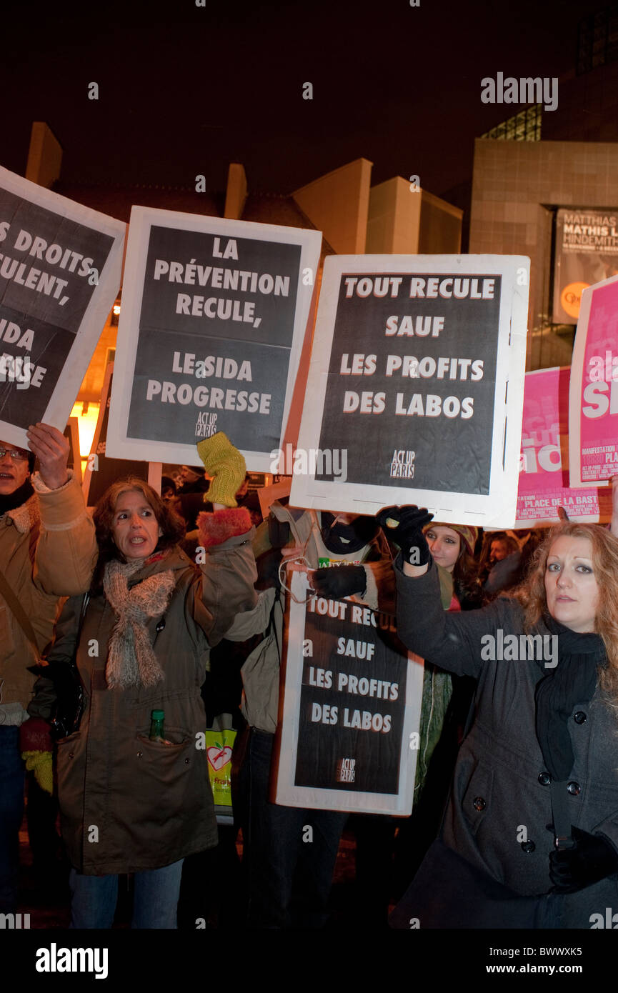Paris, France, AIDS Demonstration, "World Aids Day", Act Up-Paris ...