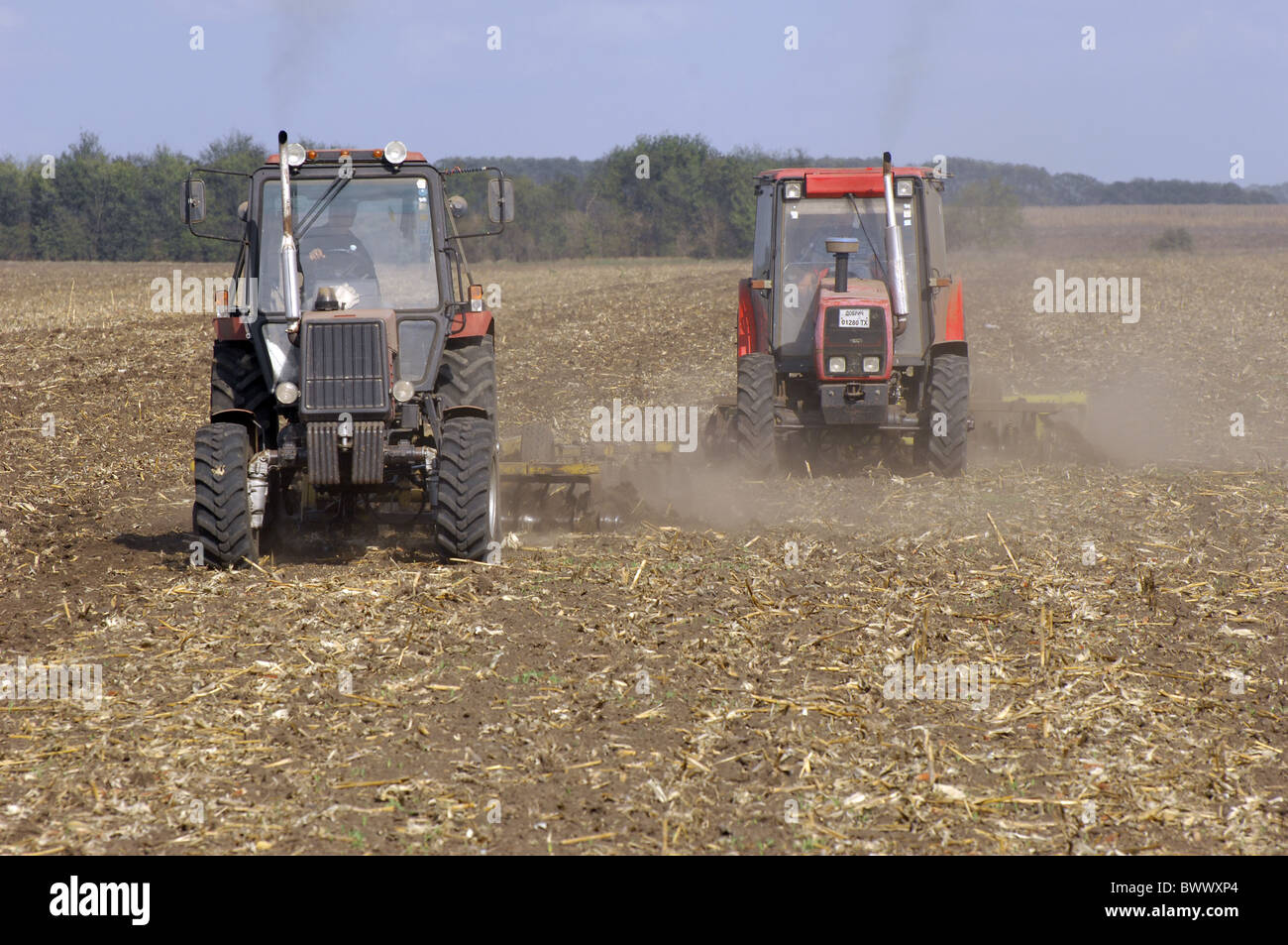 Tractors field cultivations Sokolovo Bulgaria. farm farms farming ...