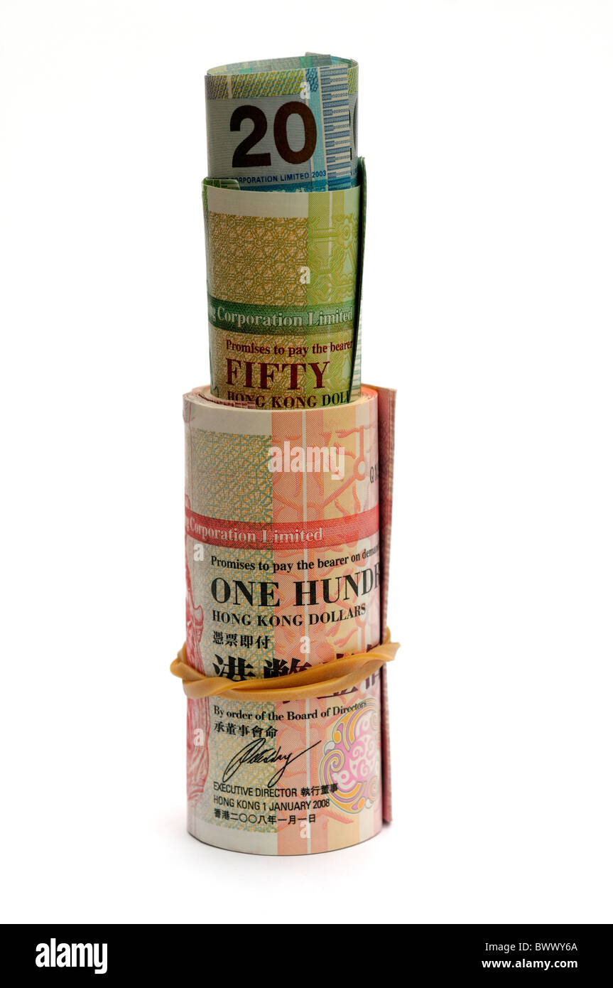 Rolls of Hong Kong Dollar Bank Notes Stock Photo - Alamy