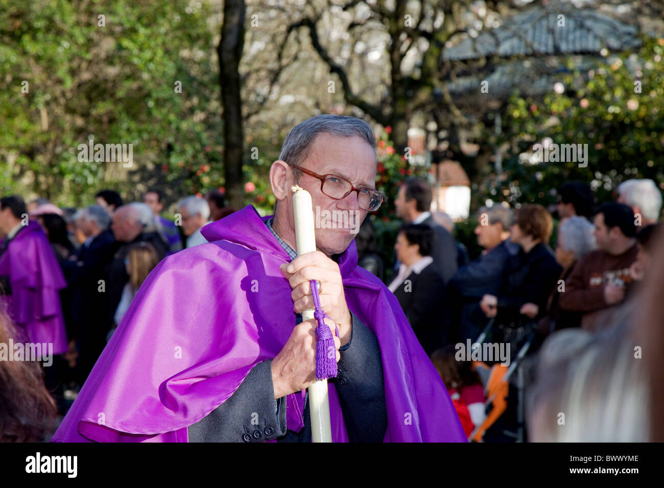 Catholics walk in a procession of the Easter Holy Week, Guimaraes ...
