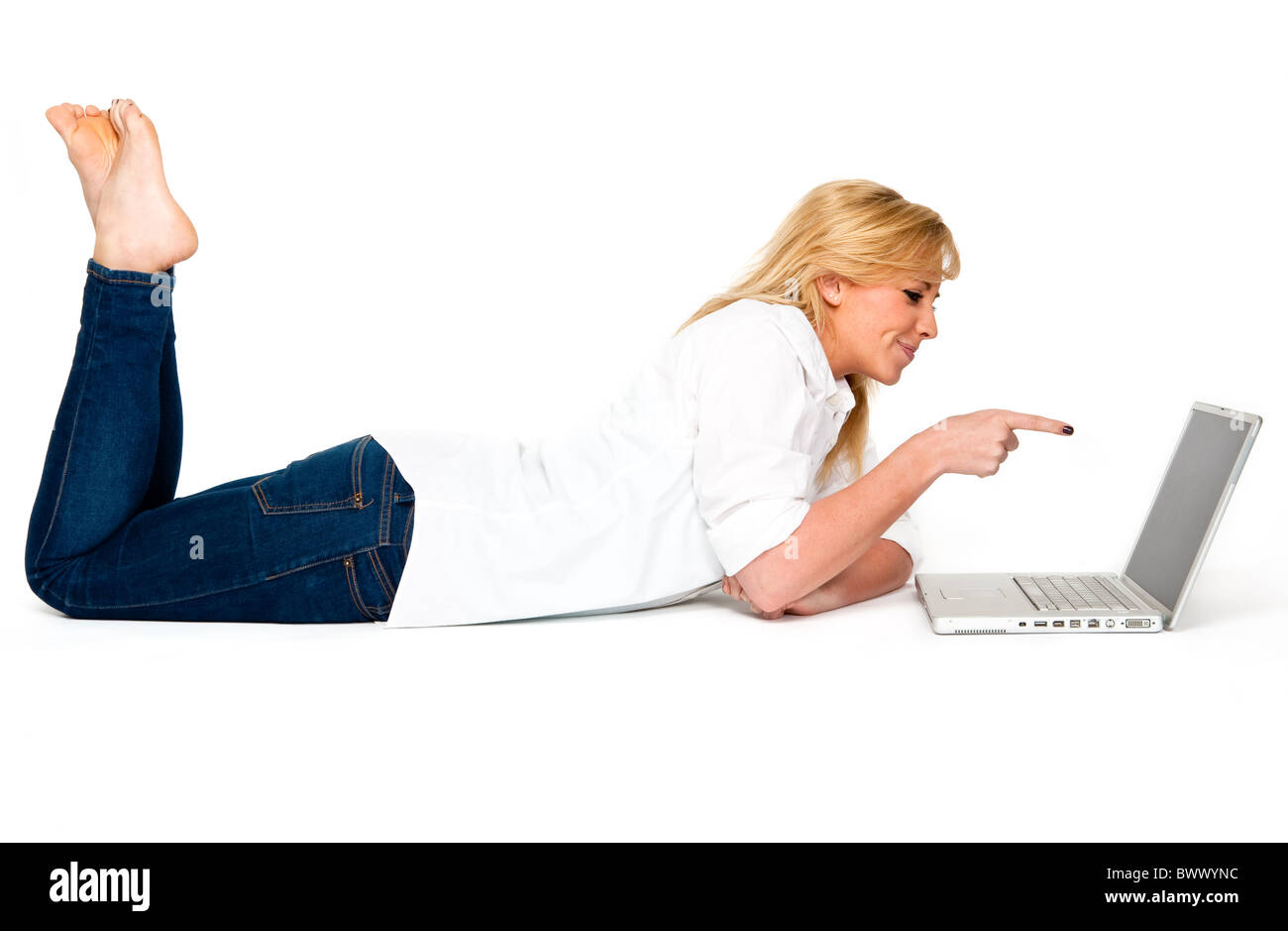 Angry woman keyboard Cut Out Stock Images & Pictures - Alamy