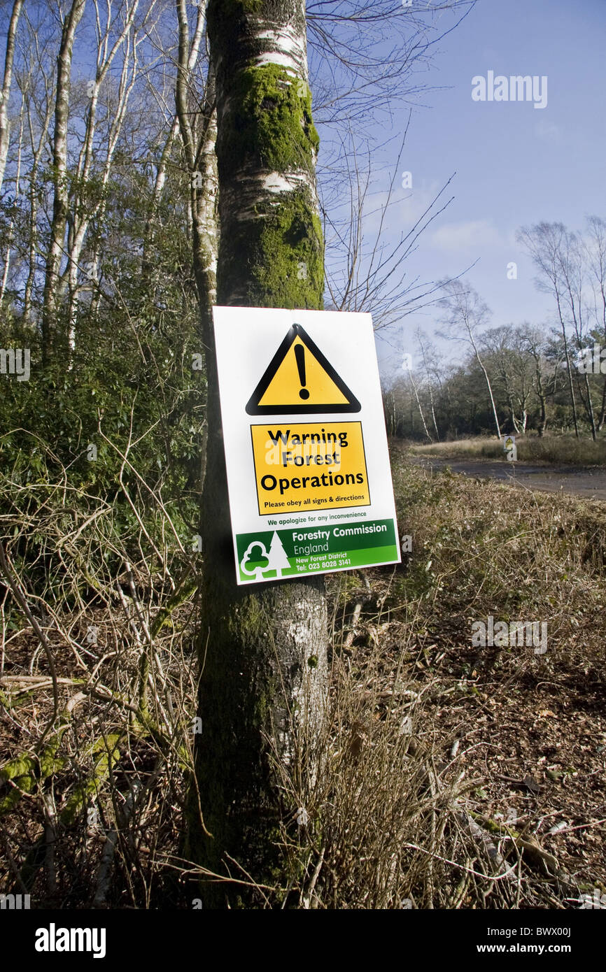Forest operations warning signs forestry hi-res stock photography and ...