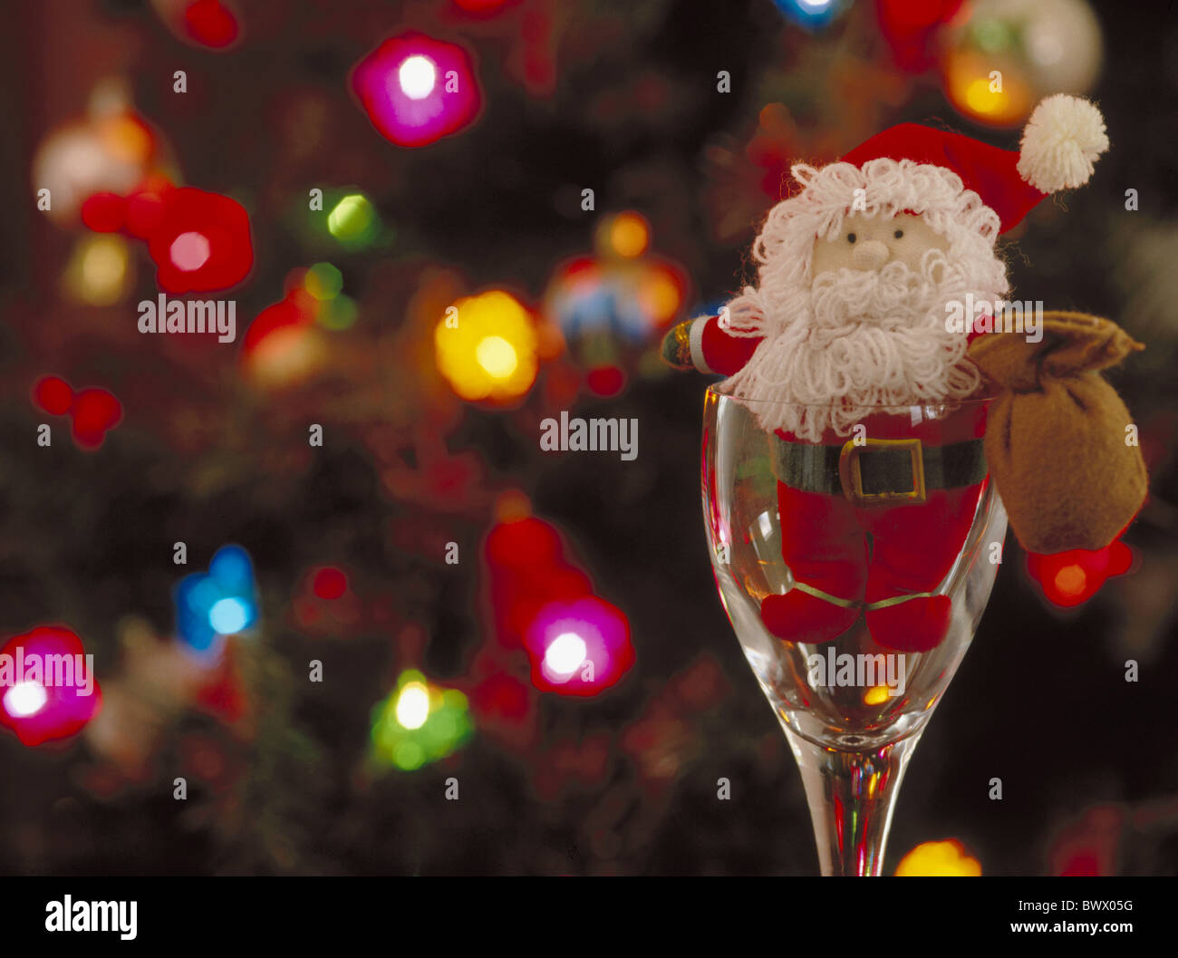 glass lights Santa Claus figure still life still life Christmas ...