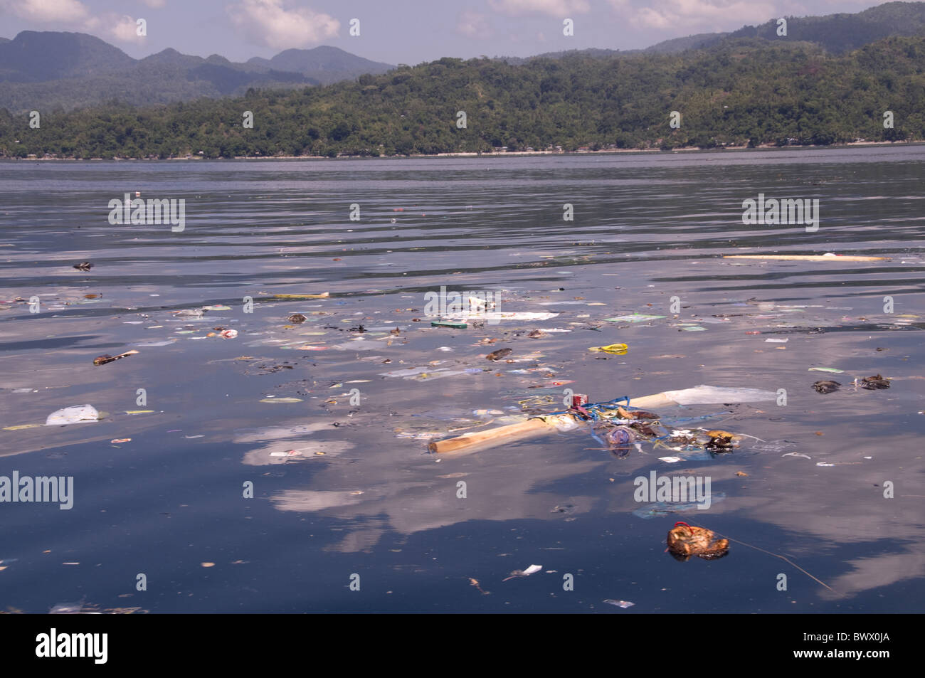 Pollution Rubbish Surface Water Ambon Banda Sea Indonesia pollution ...