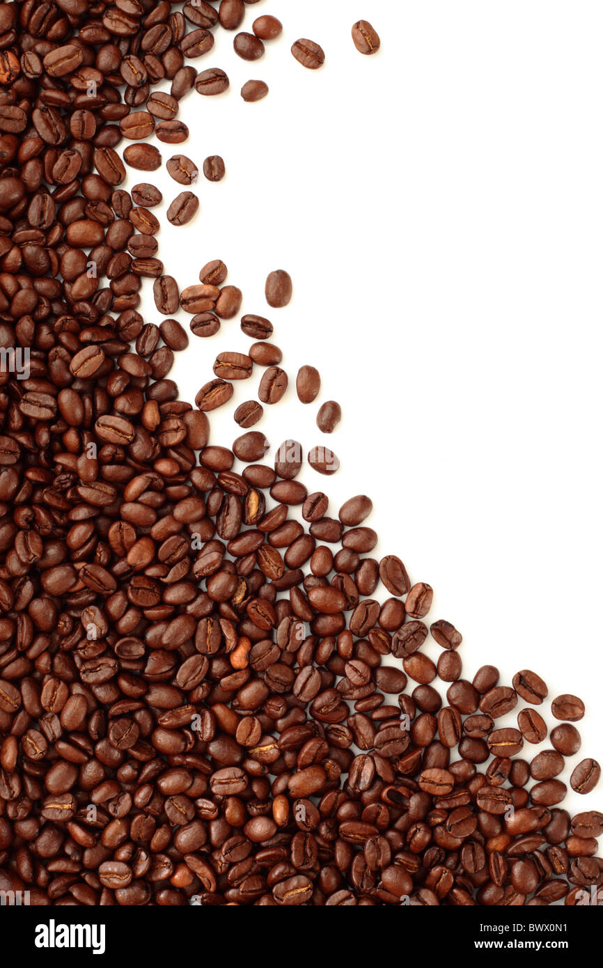Coffee beans with copy space on a white background Stock Photo - Alamy