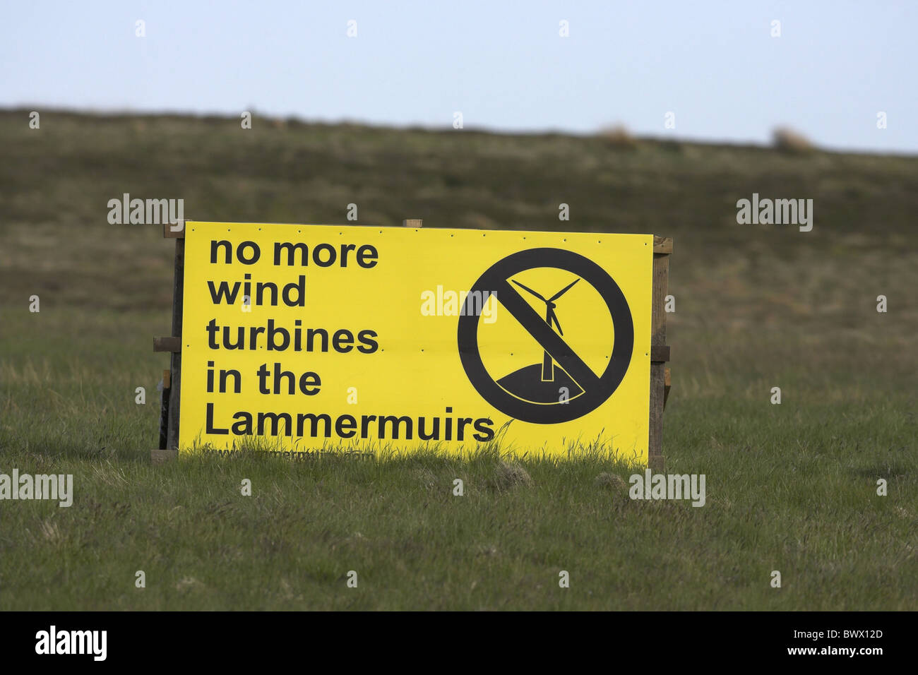 'No more wind turbines in the Lammermuirs' sign, protest against number ...