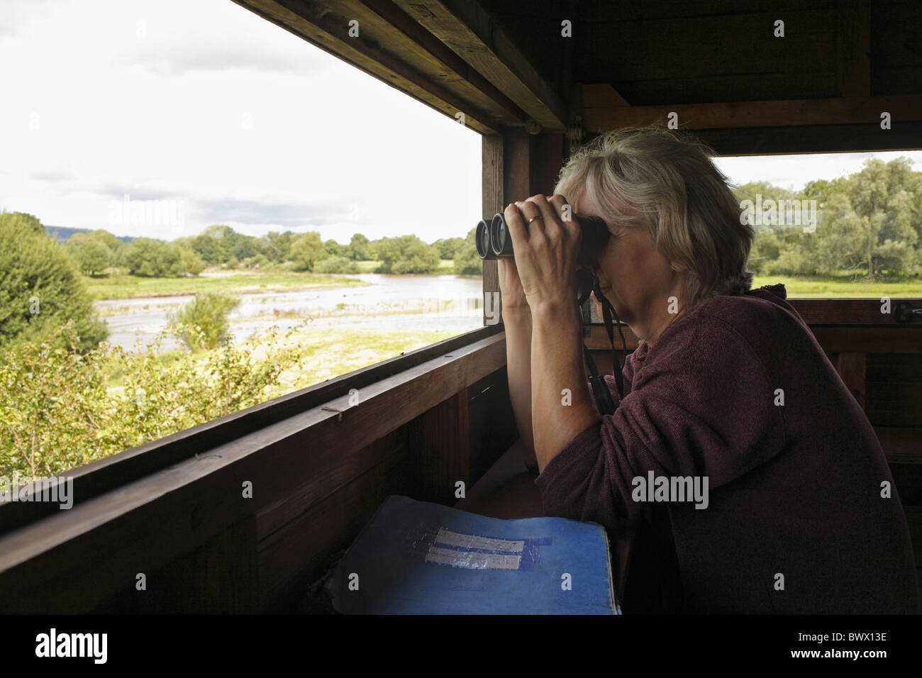 woman person birdwatching bird watch watching binocular hobby hobbies ...