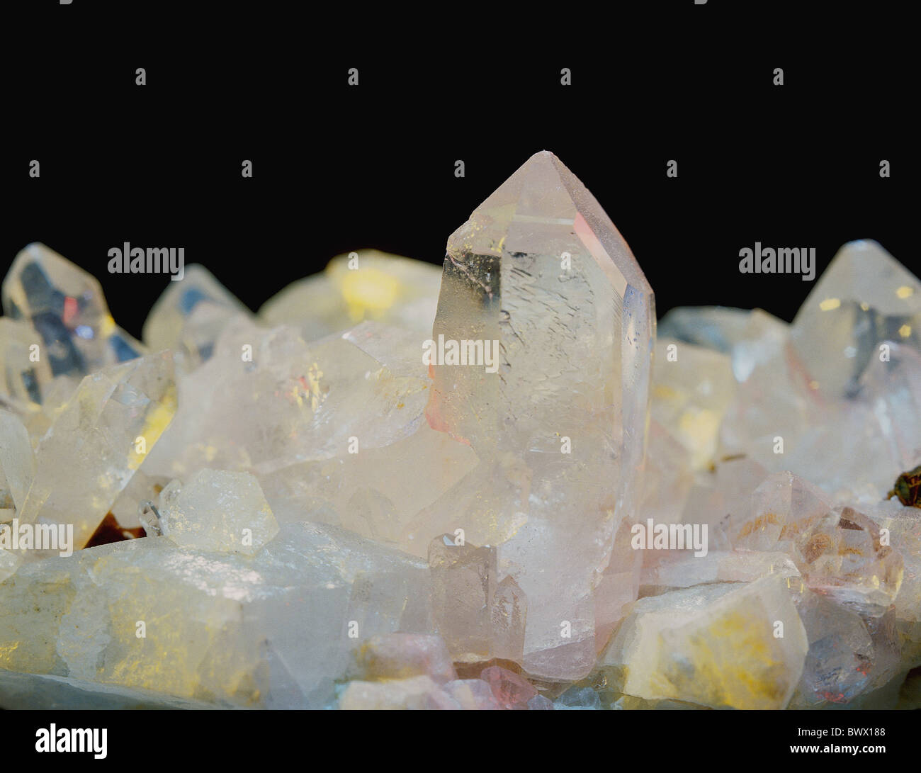 crystal rock crystal quartz silicon oxide mineralogy hard mineral Stock ...