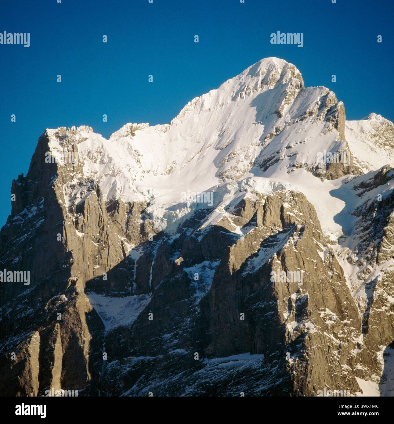 mountain silhouette Bern scenery Switzerland Europe Wetterhorn Stock ...