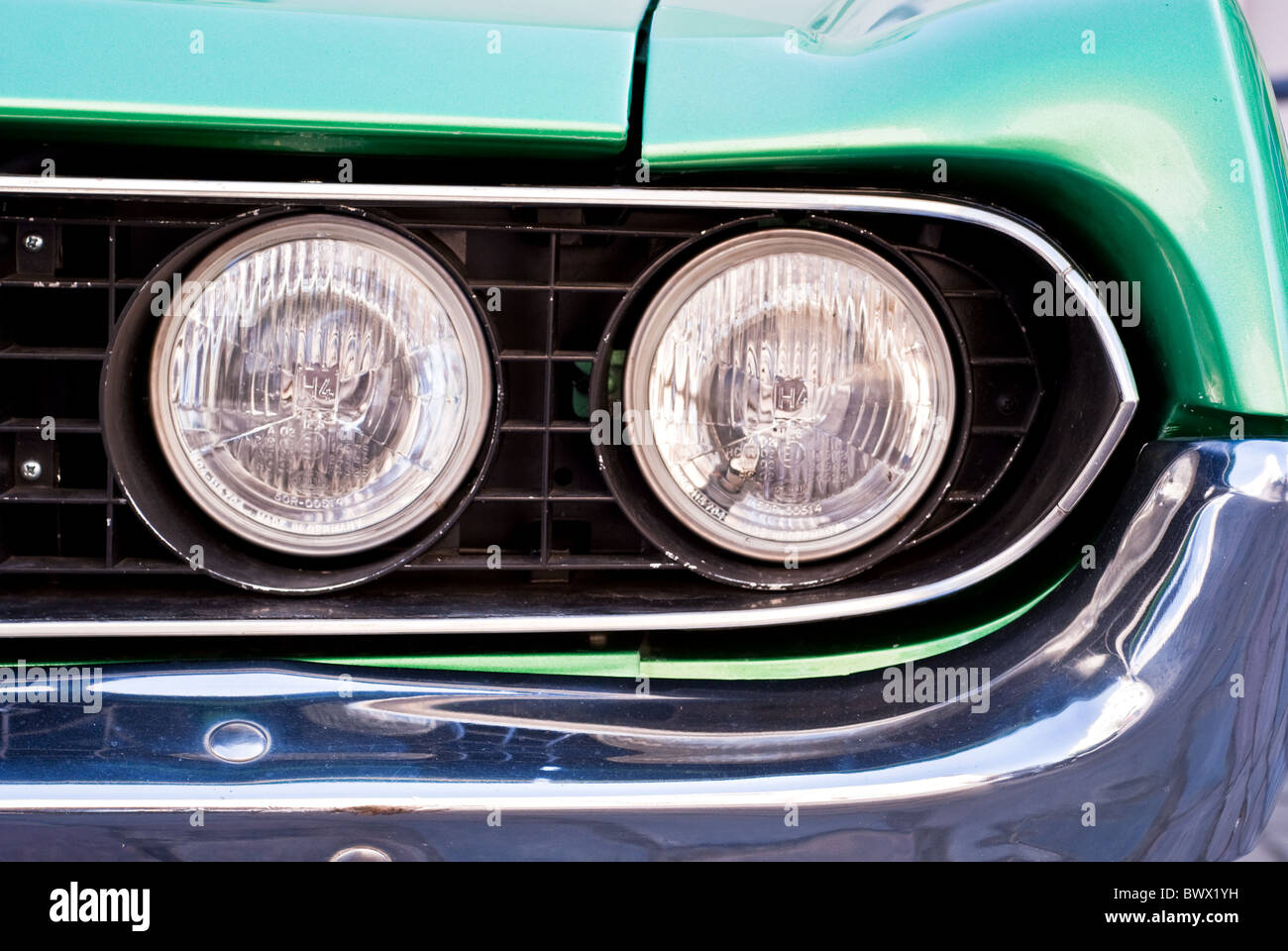 two glassy headlights of a car Stock Photo - Alamy