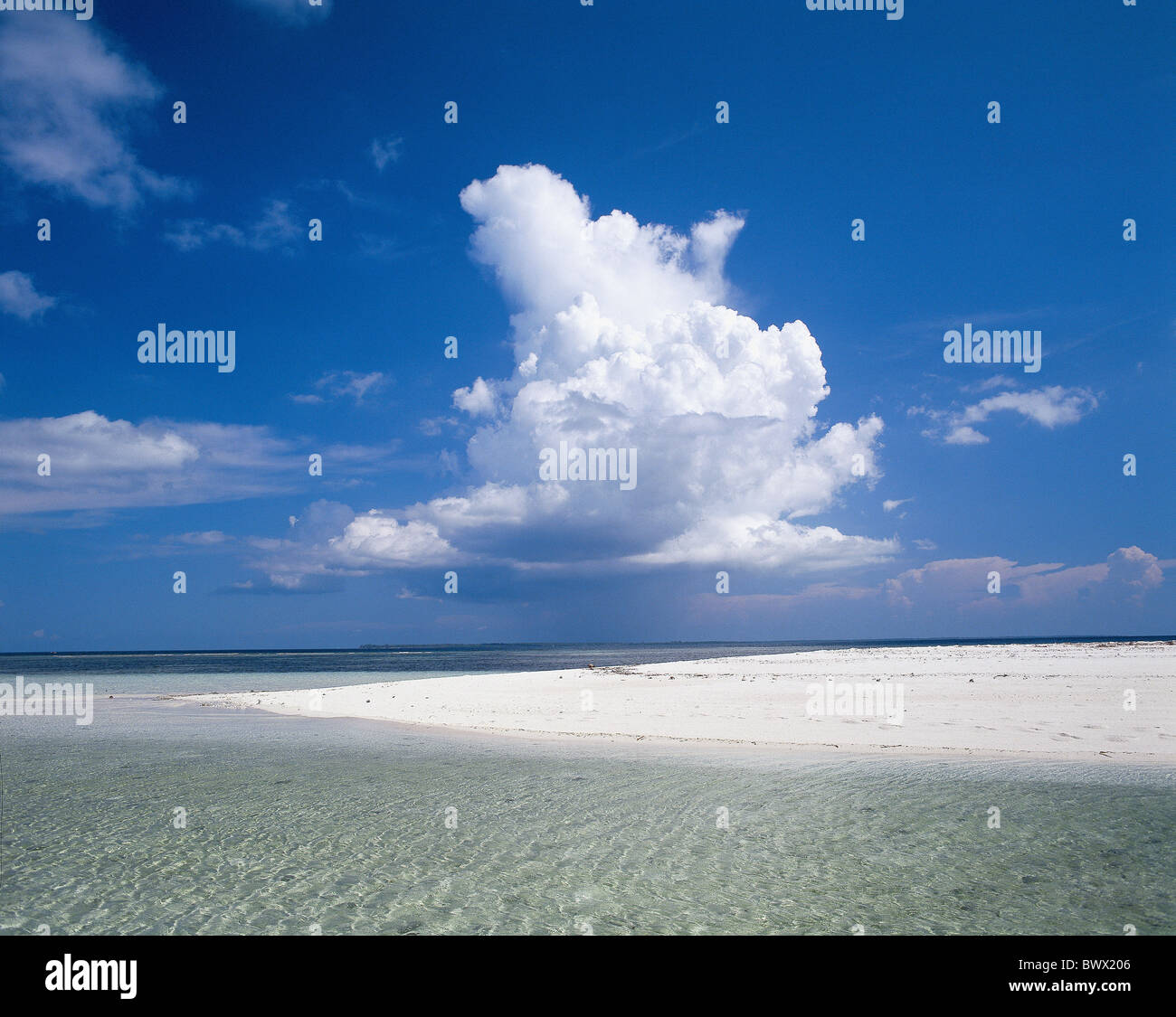 sea soft coast beach seashore sand level just clouds weather blue sky ...