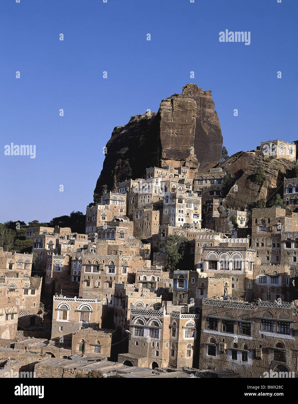 At Tawila rock village Yemen Middle East Sdorf rock cliff Stock Photo ...