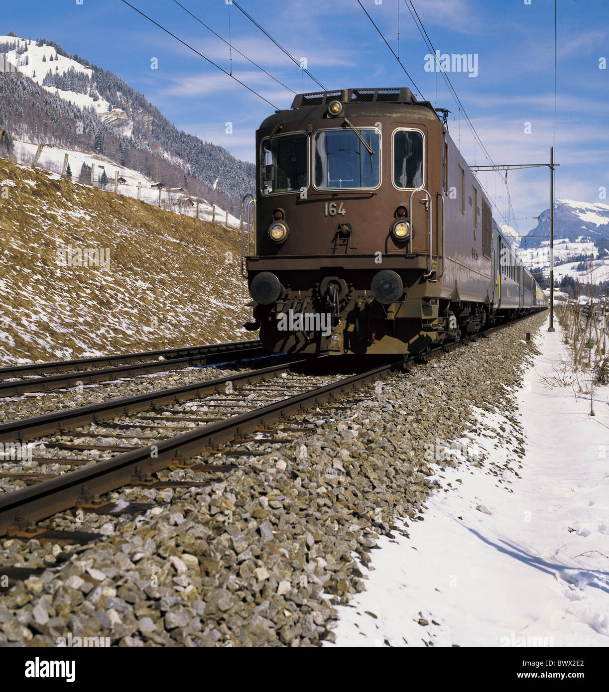 railway Switzerland Europe railroad engine Bern Lotschberg Simplon ...