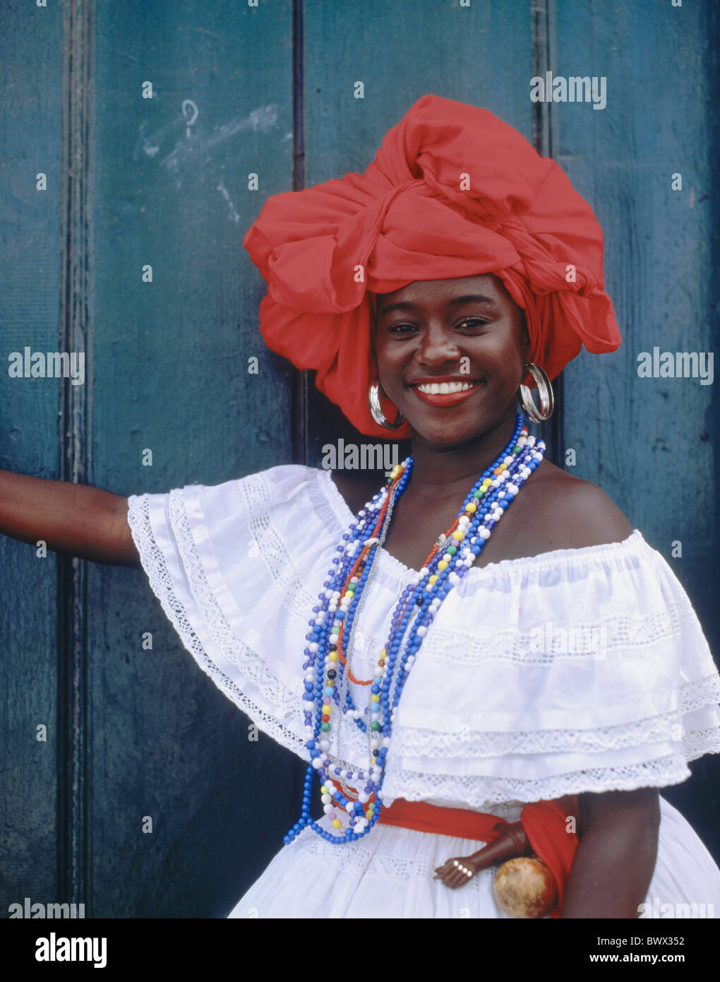 Bahiana woman Brazil South America laugh portrait Salvador Bahia ...