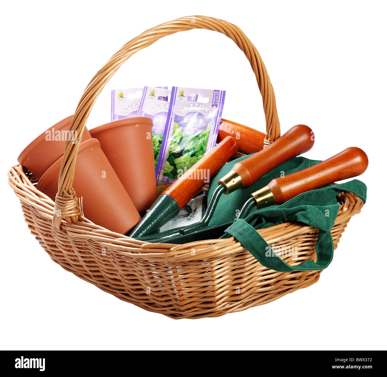 Garden gift basket Stock Photo - Alamy