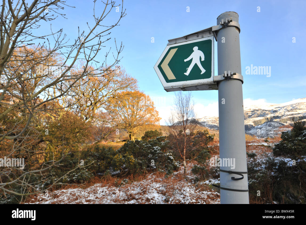 walking direction sign Stock Photo - Alamy