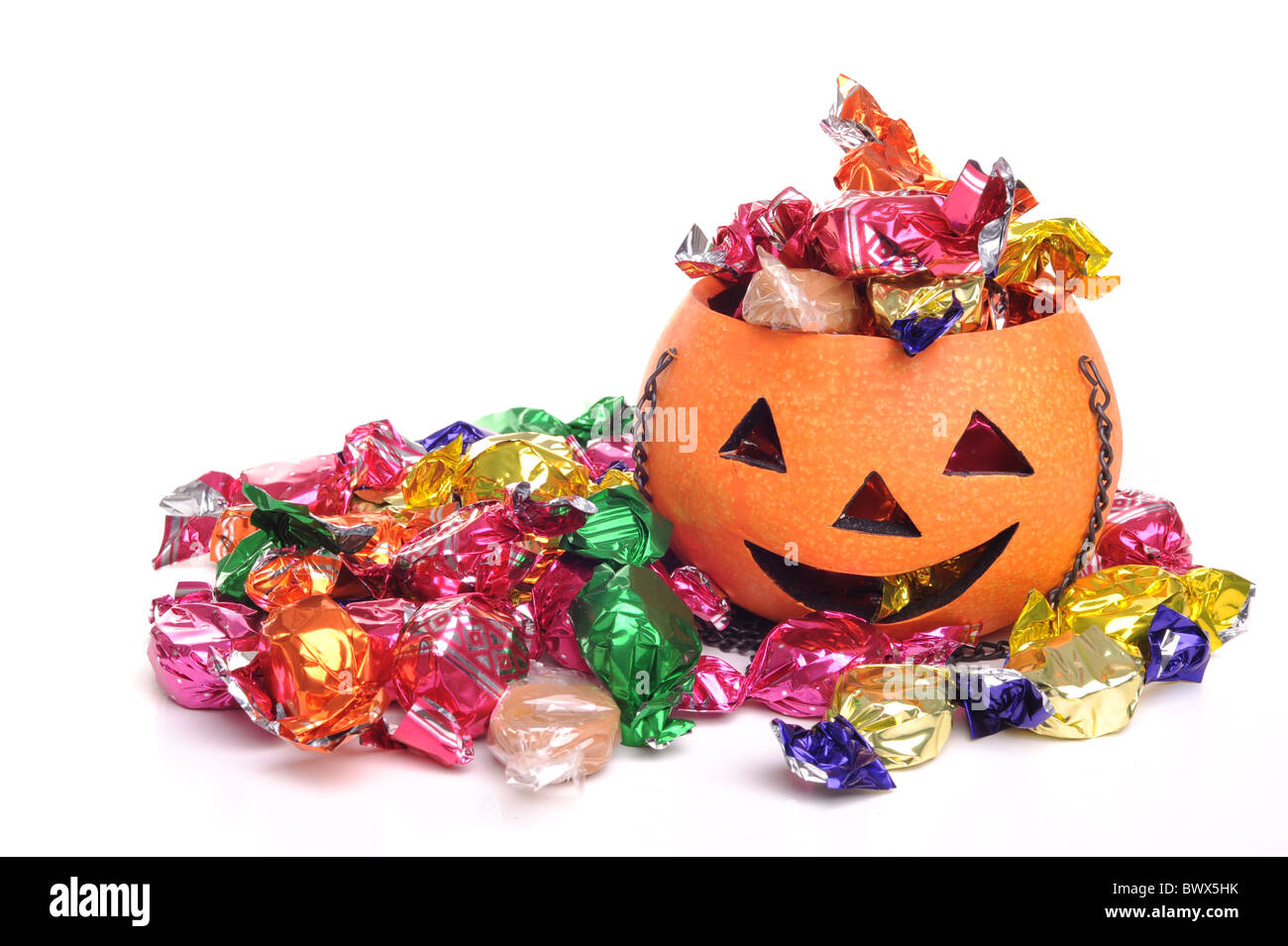 Candy pumpkin white background Cut Out Stock Images & Pictures - Alamy
