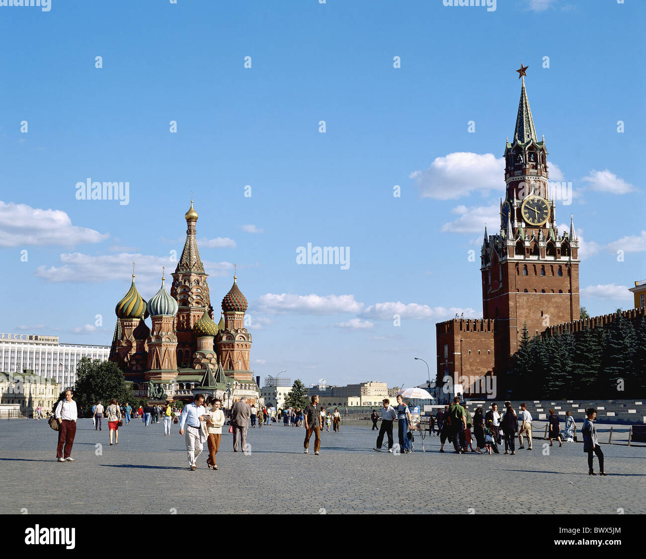 Moscow red place Russia Saint Basilius cathedral landmark Stock Photo ...