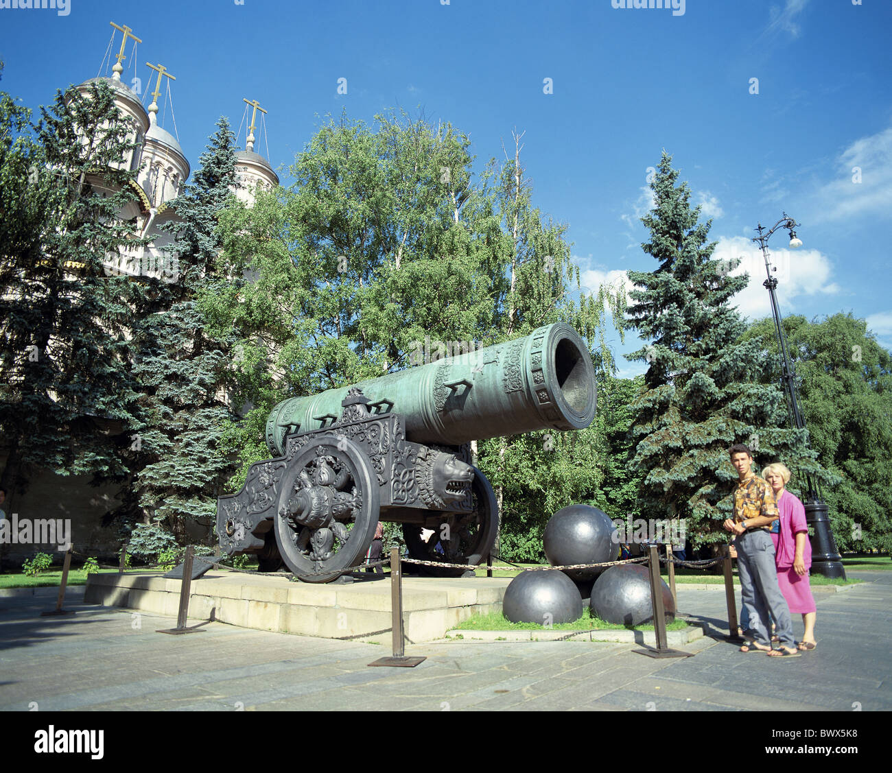 historical cannon Kremlin balls sphere Moscow Russia Stock Photo - Alamy