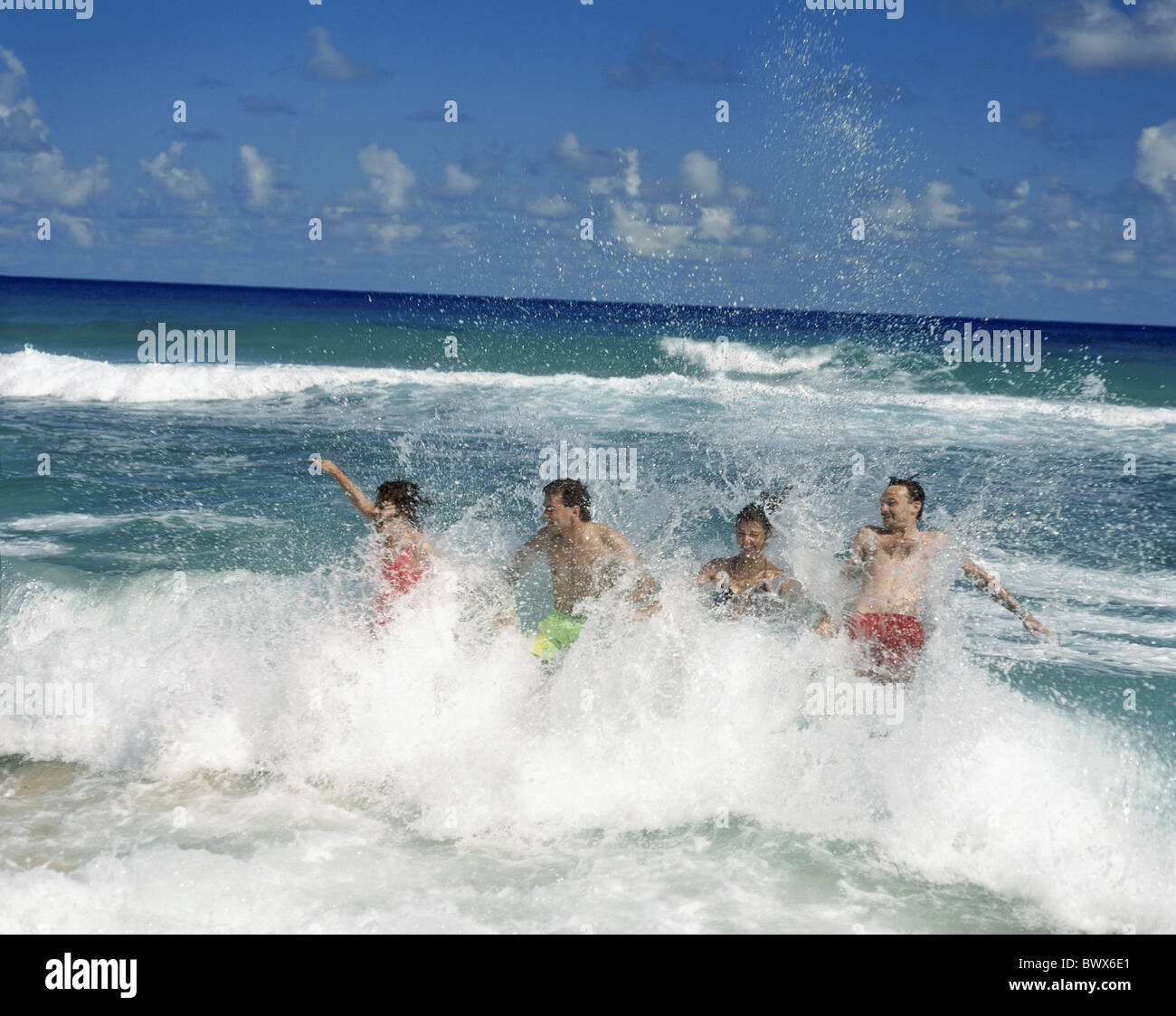 bathing surf waves dynamic group beach seashore holidays vacation sea ...