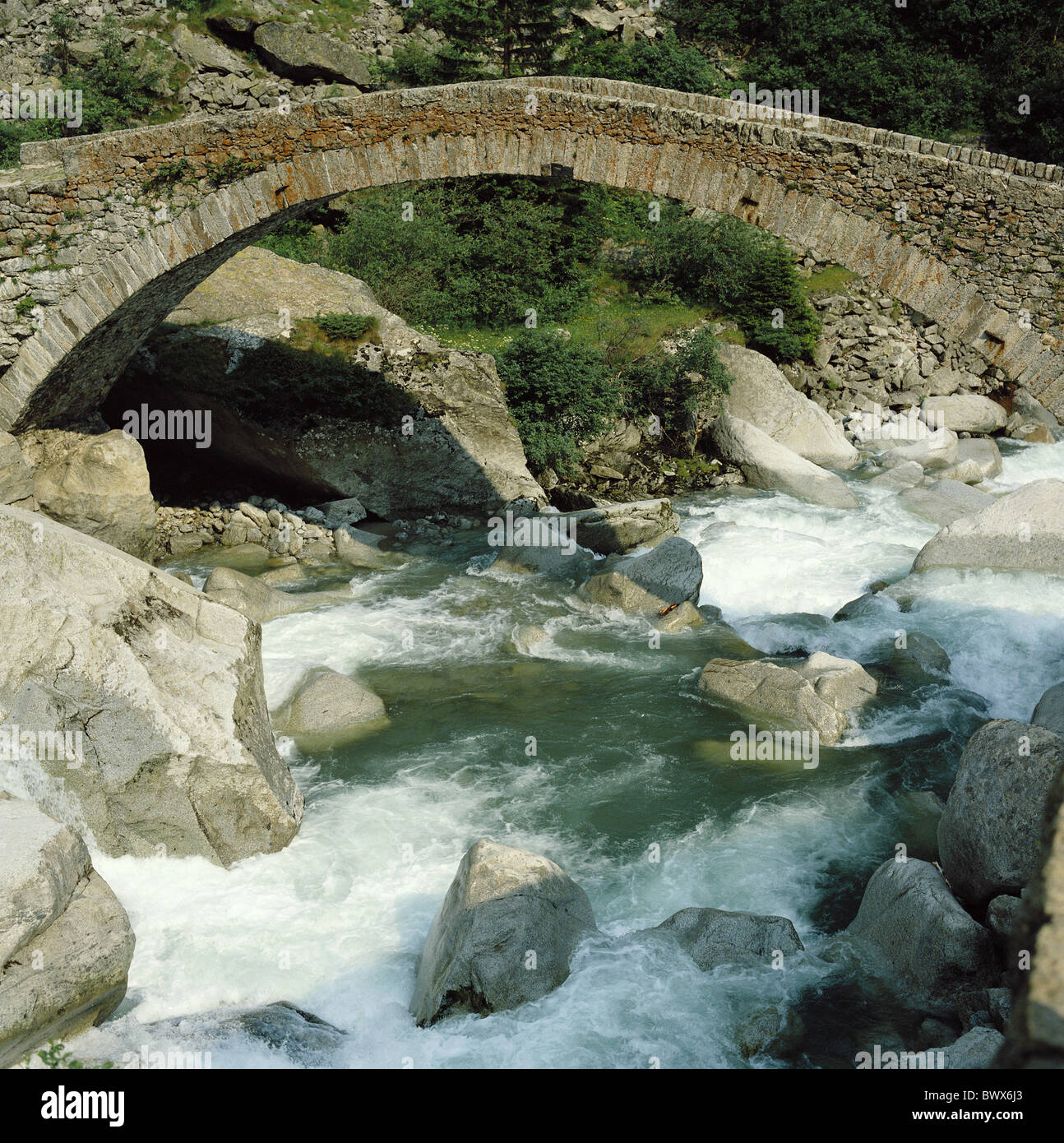 bridge primitive Switzerland Europe devil's bridge canton Uri mountains ...