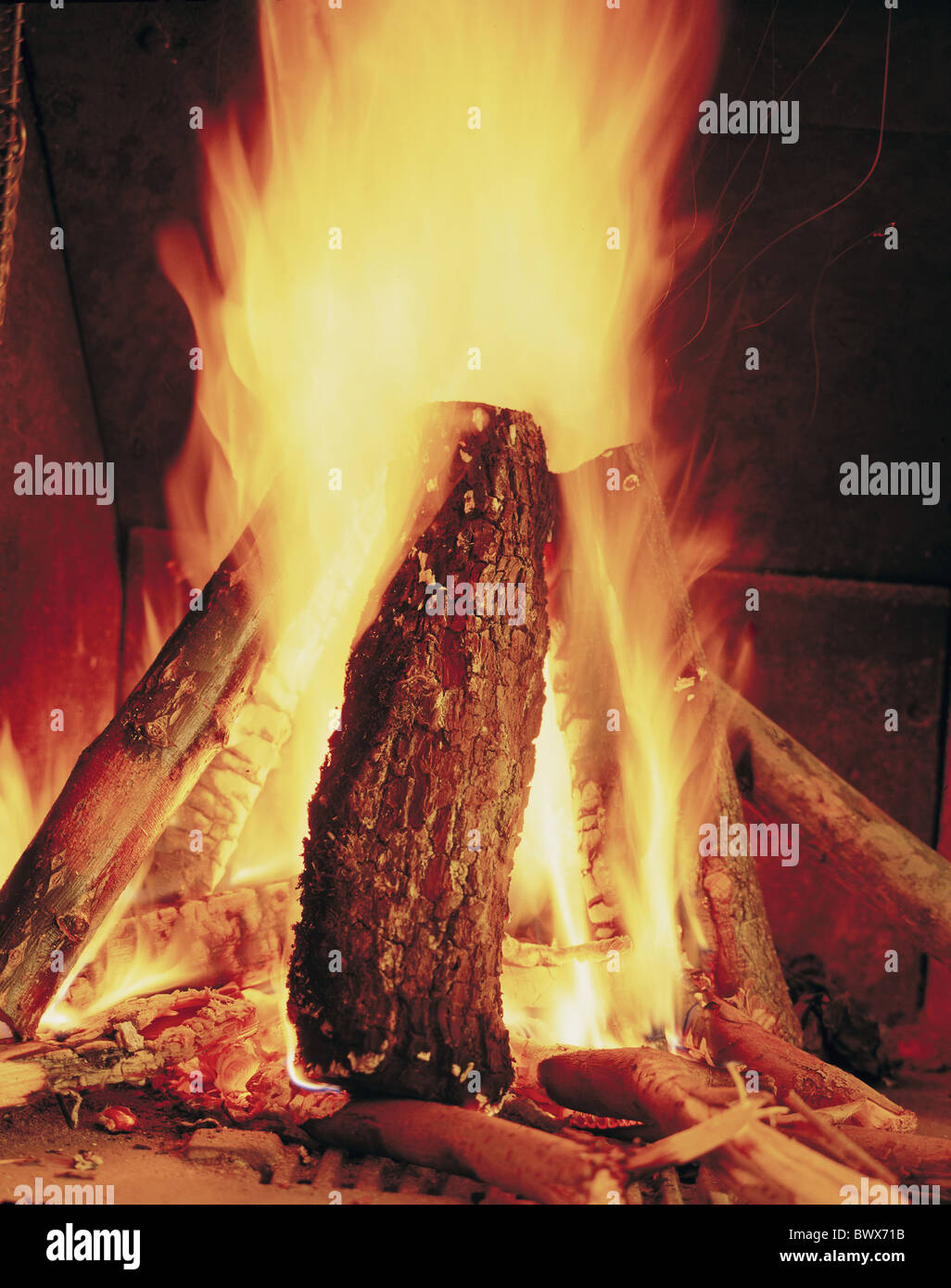 fire peaceful campfire glow flames close-up Stock Photo - Alamy