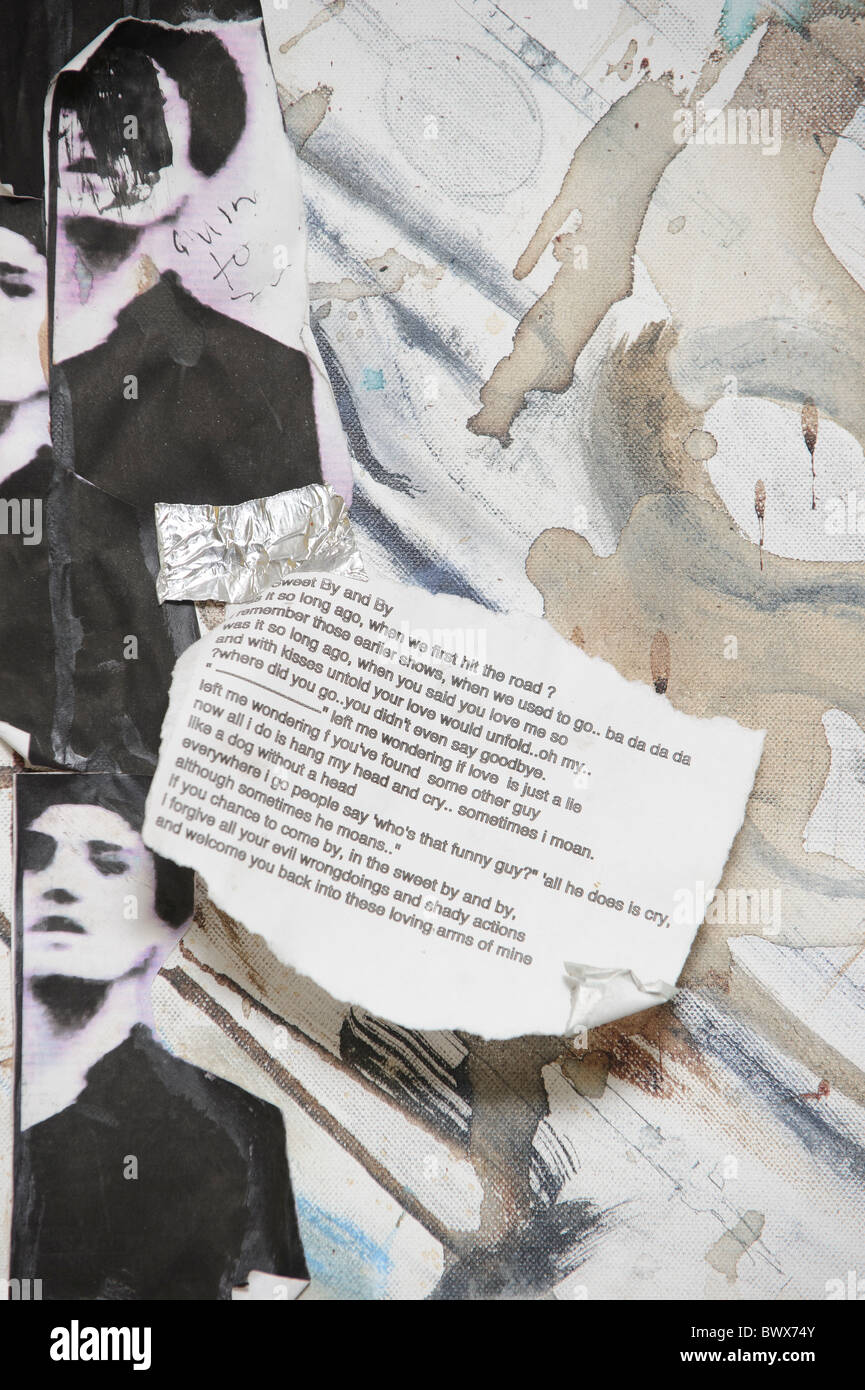 Detail of Pete Doherty artwork painted in blood and other body fluids ...