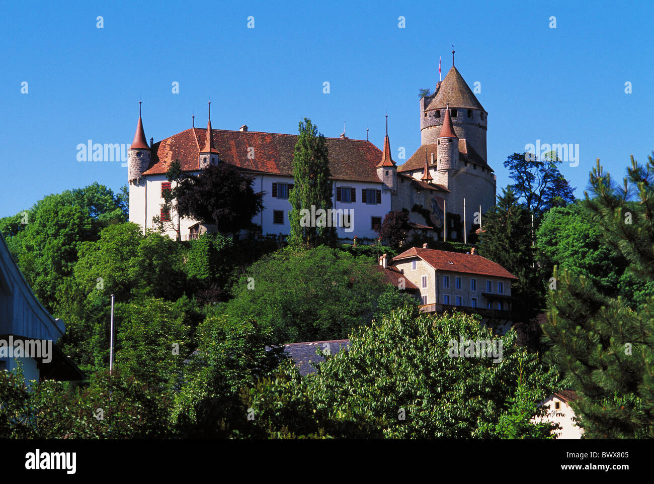 Chateau Lucens hill castle Switzerland Europe Vaud Stock Photo - Alamy
