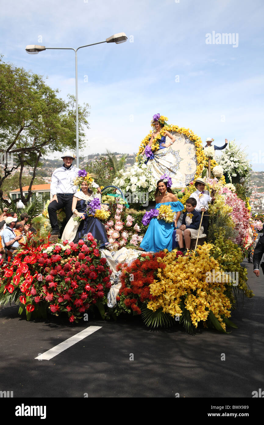 Portugal Madeira Funchal Festa da Flor Flower Festival Procession Stock ...