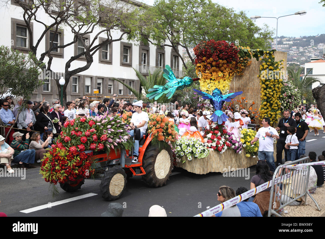 Portugal Madeira Funchal Festa da Flor Flower Festival Procession Stock ...