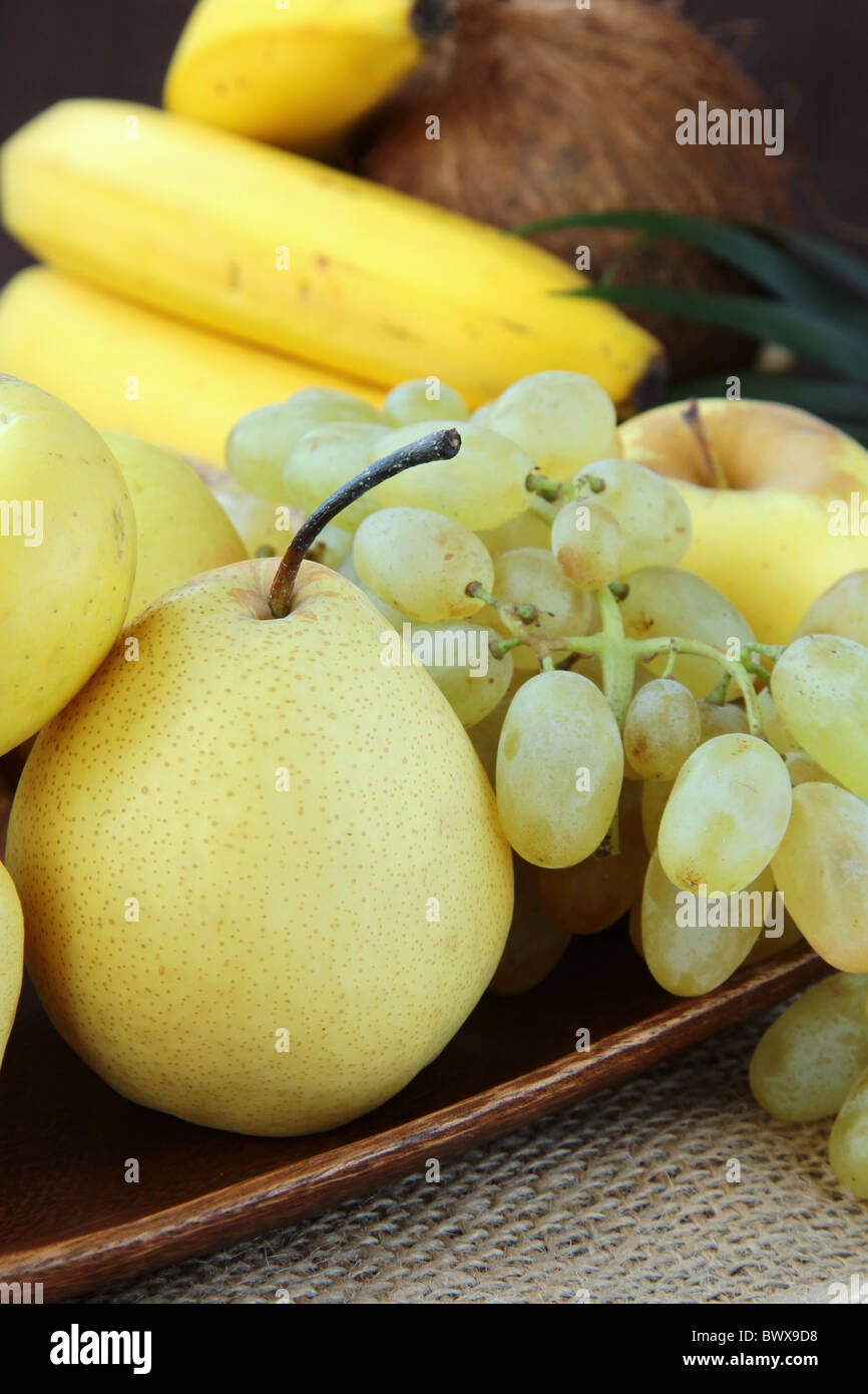 Fruity mix of many apples, pears, grapes Stock Photo - Alamy