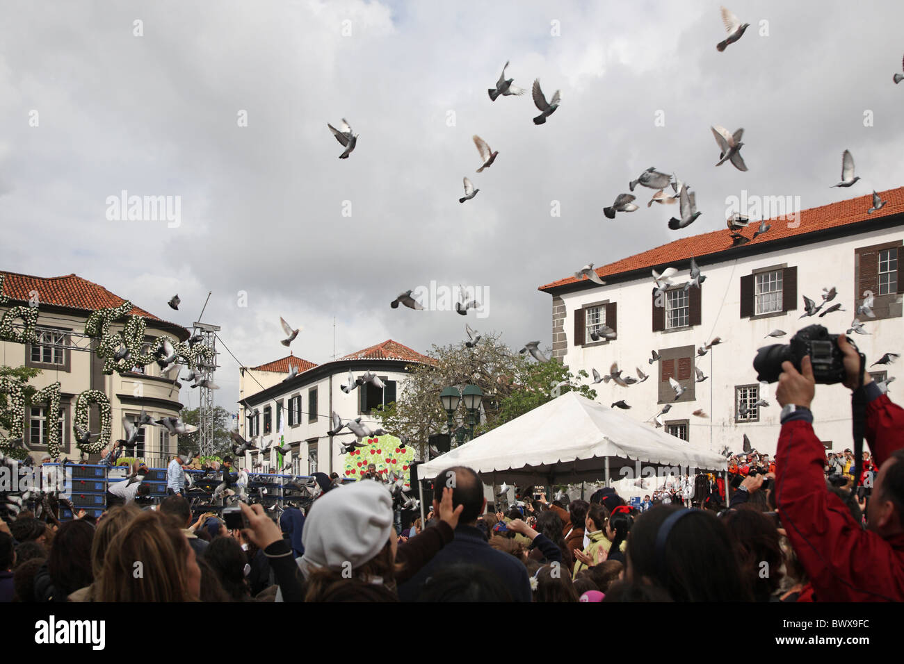 Portugal Madeira Funchal Festa da Flor Flower Festival Procession Stock ...