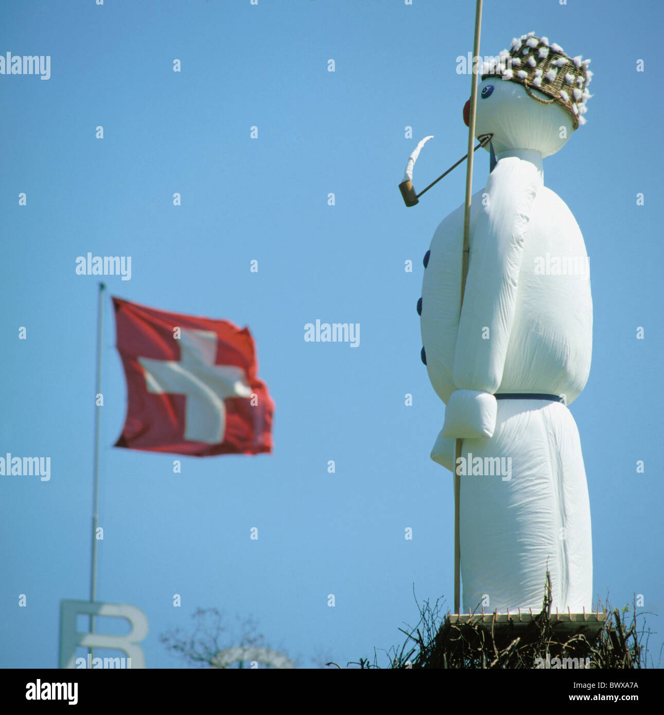 Boogg Swiss flag Sechselauten festival tradition tradition folklore ...
