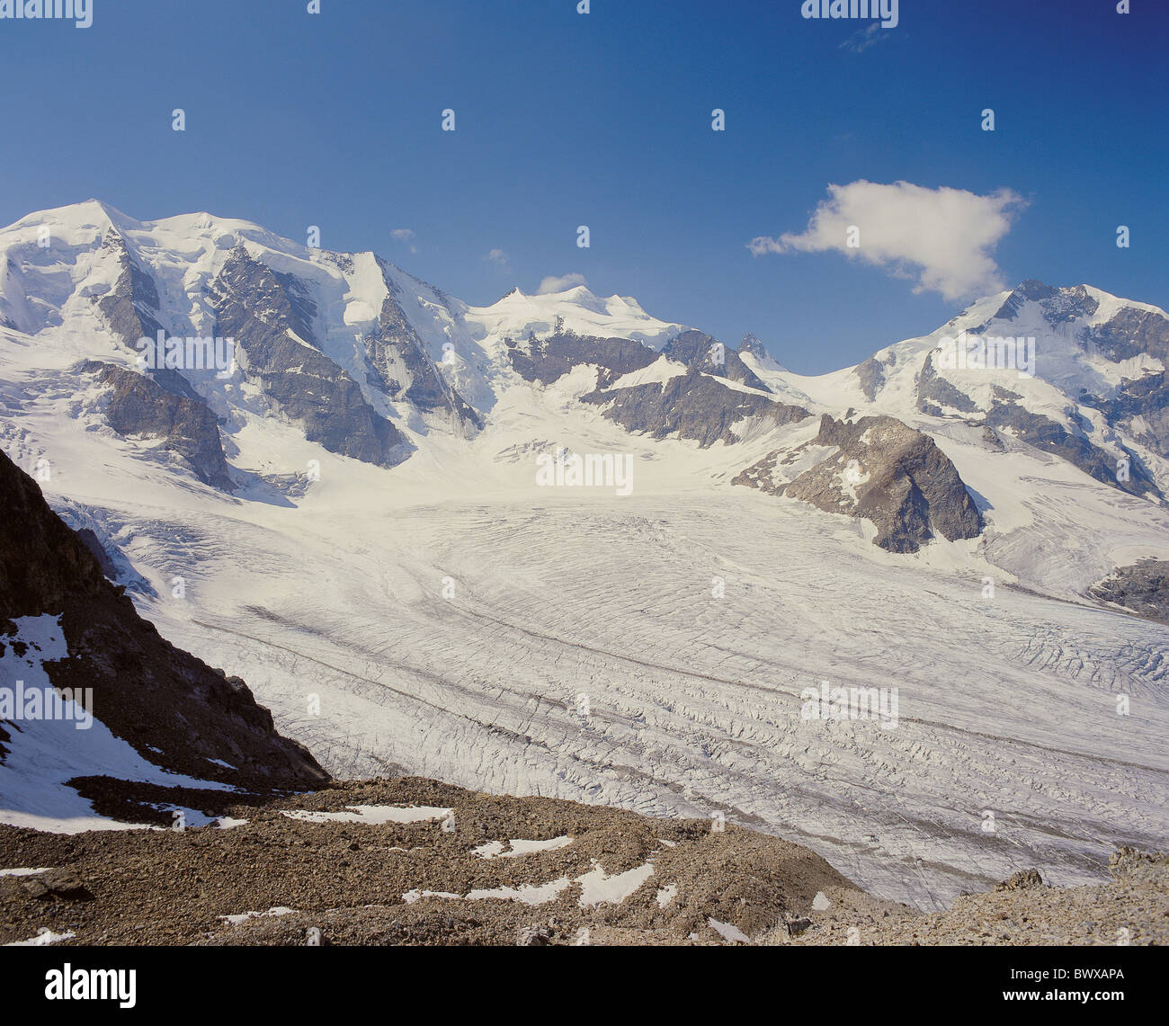 Switzerland Europe Graubunden Grisons Engadine Morteratschgletscher ...