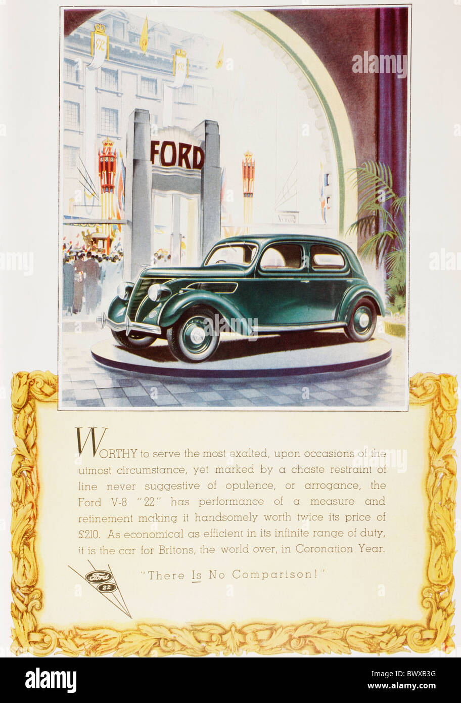 A 1937 advertisement for the Ford- V8 "22" car. From The Sphere ...