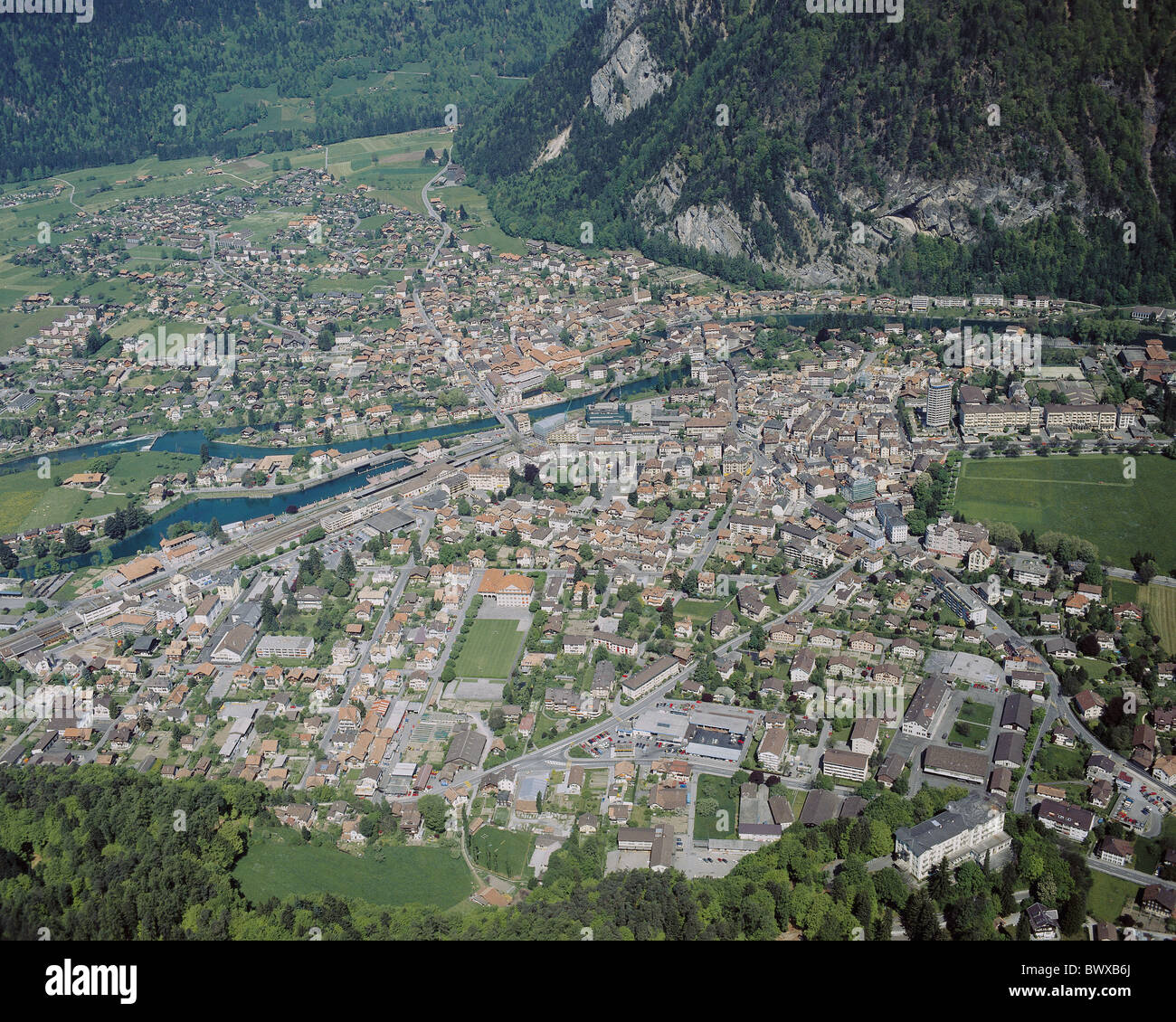Switzerland Europe Bern Interlaken aerial photo overview aerial view ...
