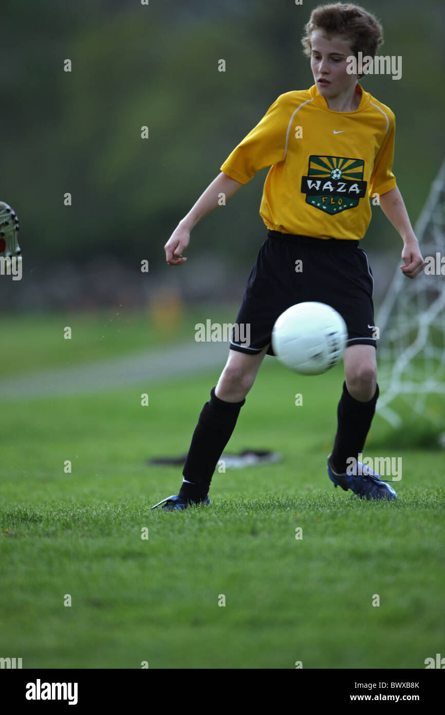 Boy - Age 12 - Playing Soccer - New York - USA Model Released Stock ...