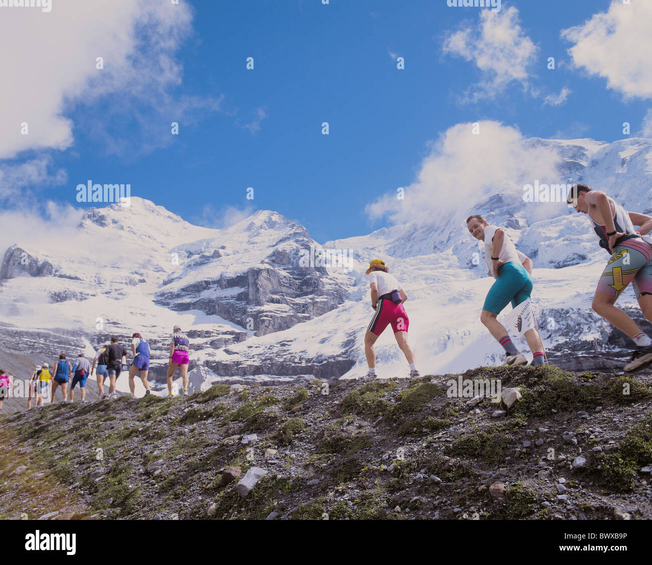 sport Jungfrau marathon participant run walk mountains snow Interlaken ...
