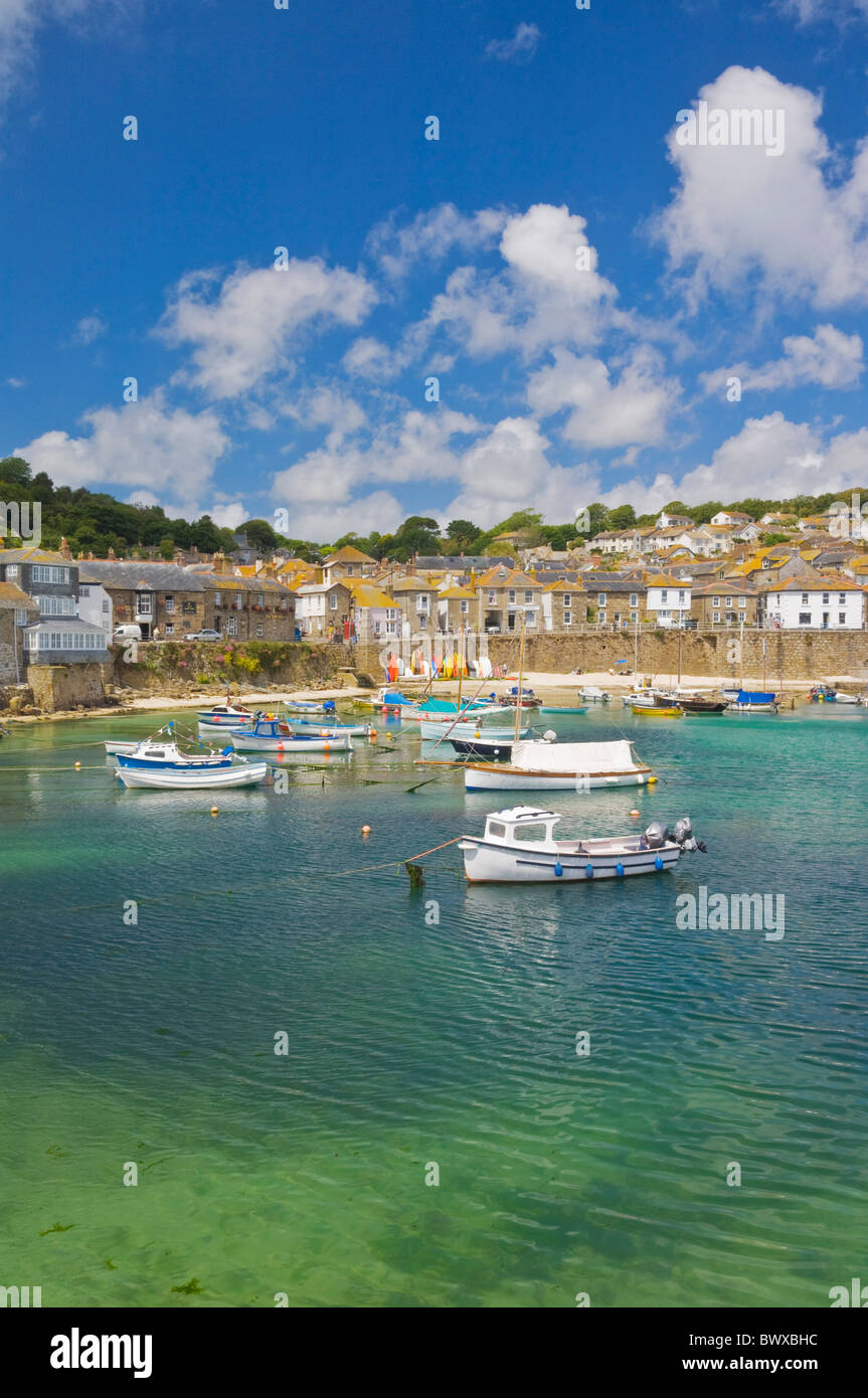 Mousehole Cornwall Small fishing boats in Mousehole harbour Cornwall ...