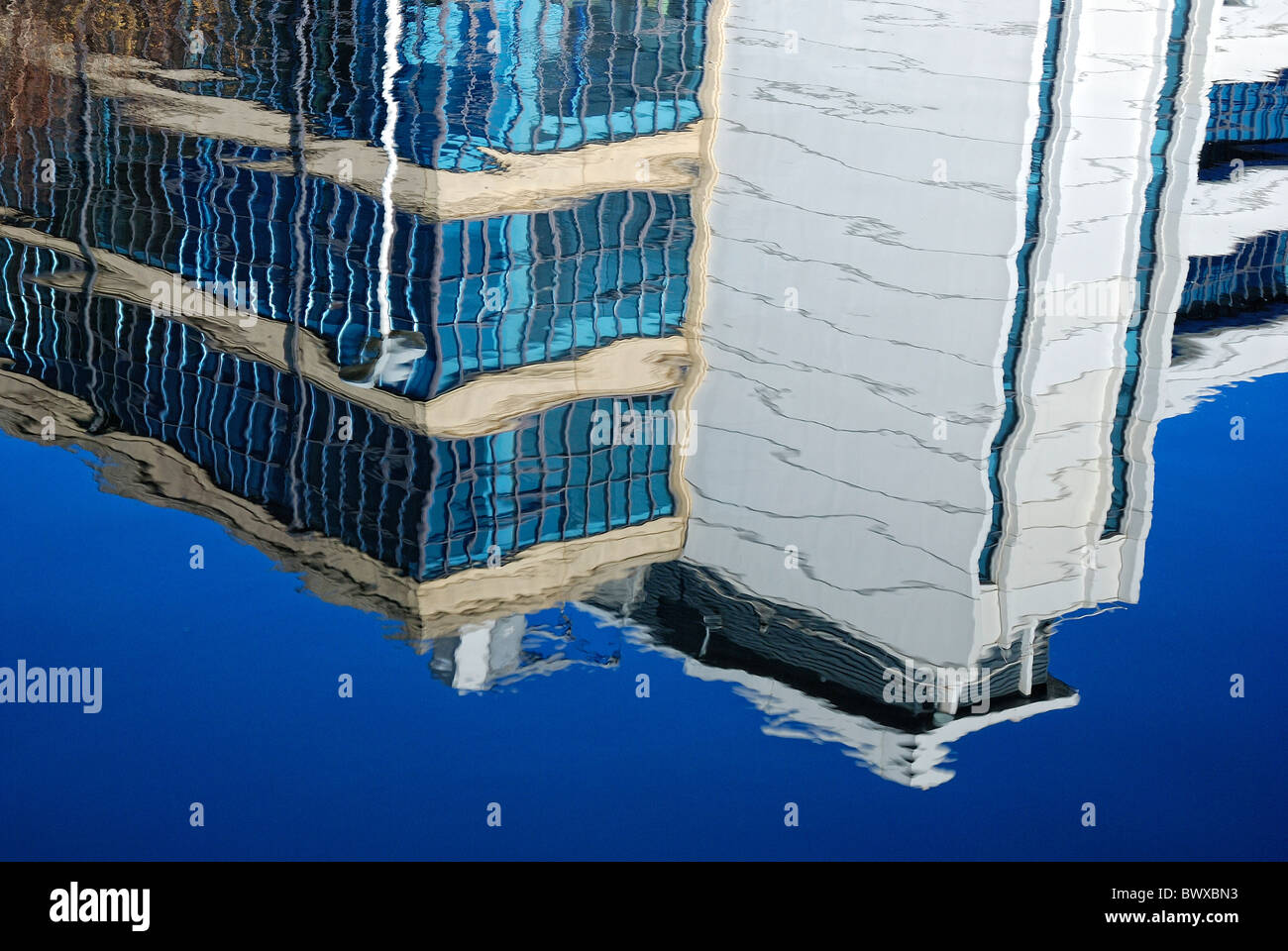 city building reflection into canal Nottingham uk Stock Photo - Alamy