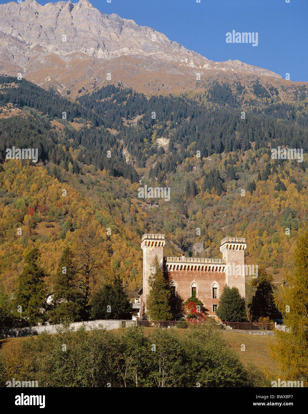 Switzerland Europe Graubunden Grisons Promontogno Bergell Castelmur ...