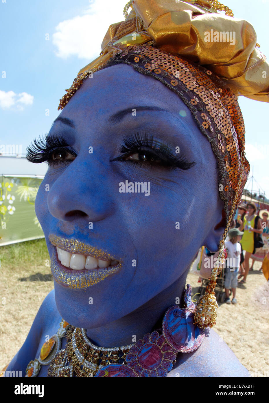 Painted People Glastonbury Festival Somerset UK Europe Stock Photo - Alamy