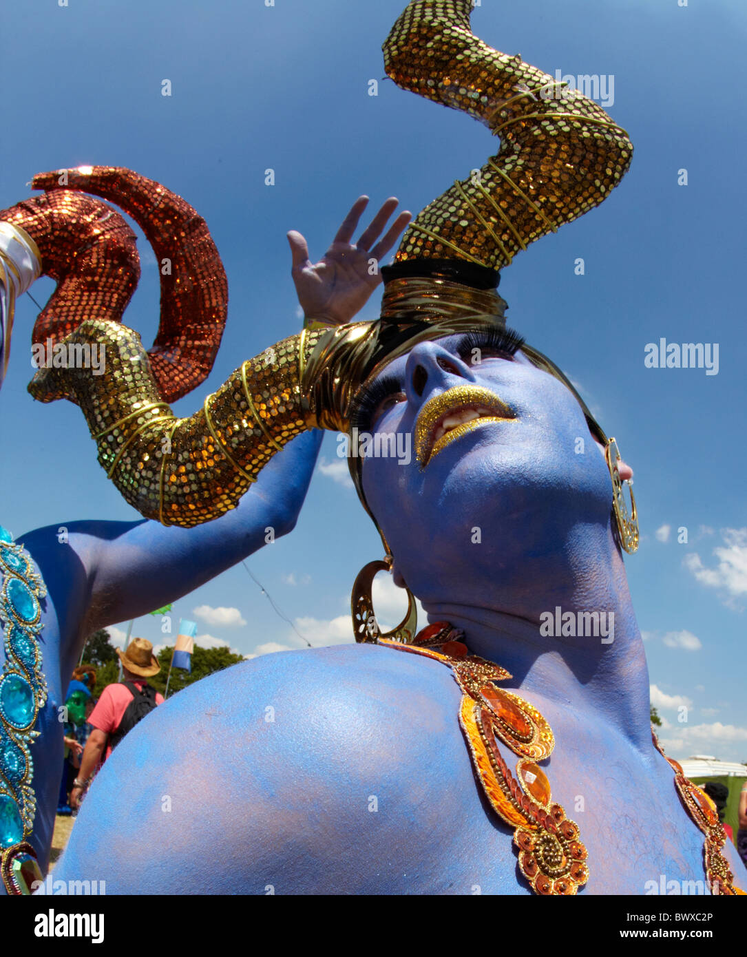 Painted People Glastonbury Festival Somerset UK Europe Stock Photo - Alamy