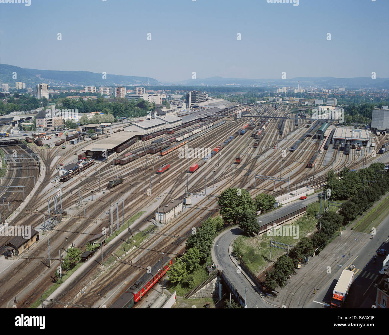 railway freight depot Wolf Basel Basle Switzerland Europe rails ...