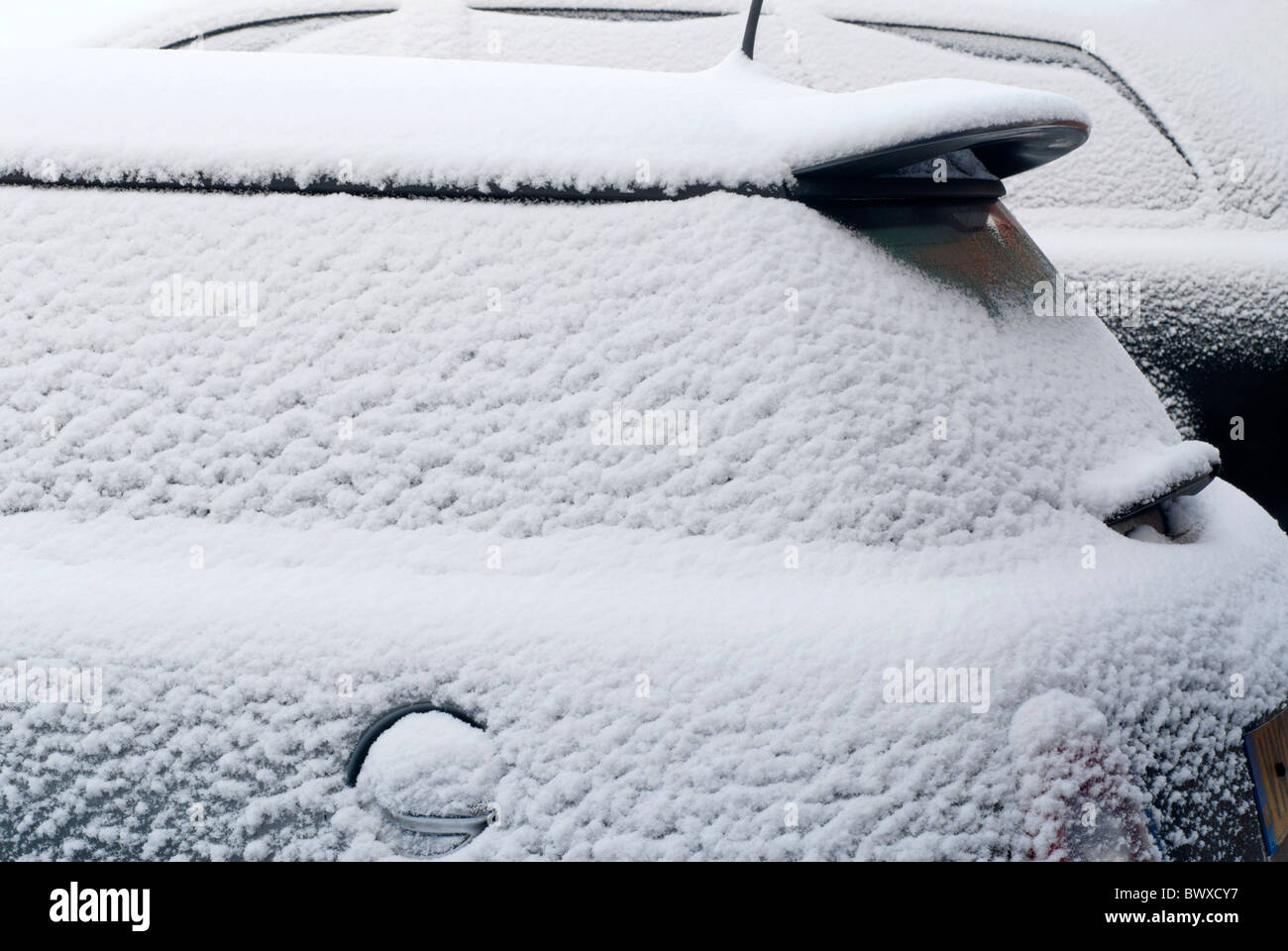 Snow Covering Windows on Car Stock Photo - Alamy