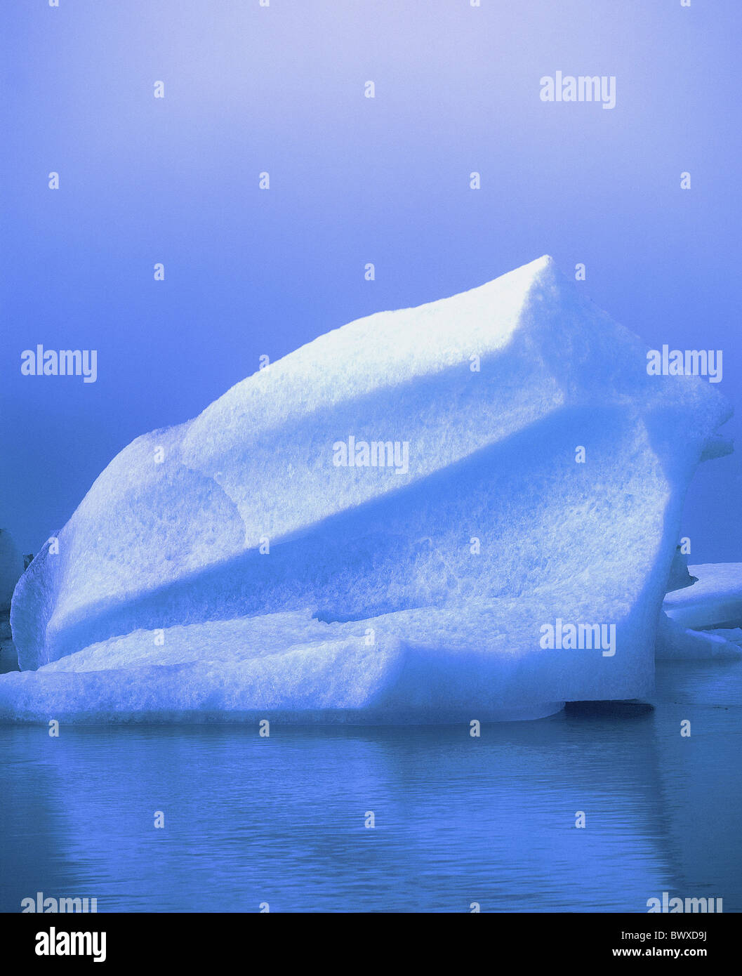 ice iceberg small square blue light fog Iceland Stock Photo - Alamy