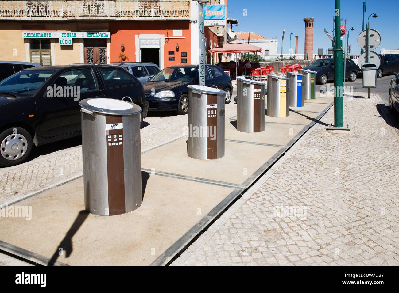 Recycling point in Portimao, Algarve, Portugal Stock Photo - Alamy