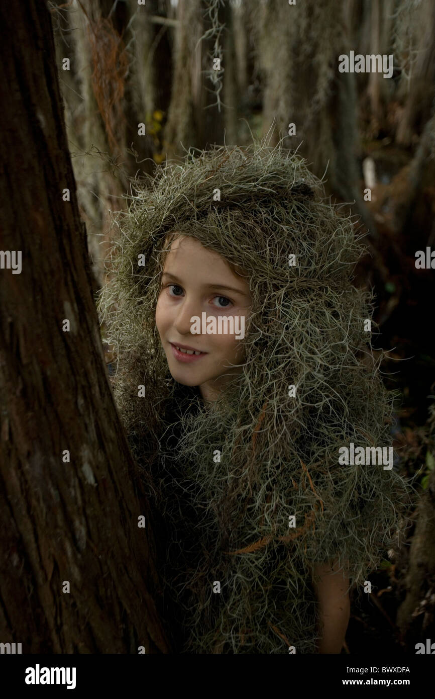 Child in Swamp With Spanish Moss - Louisiana USA - 9 year old boy ...