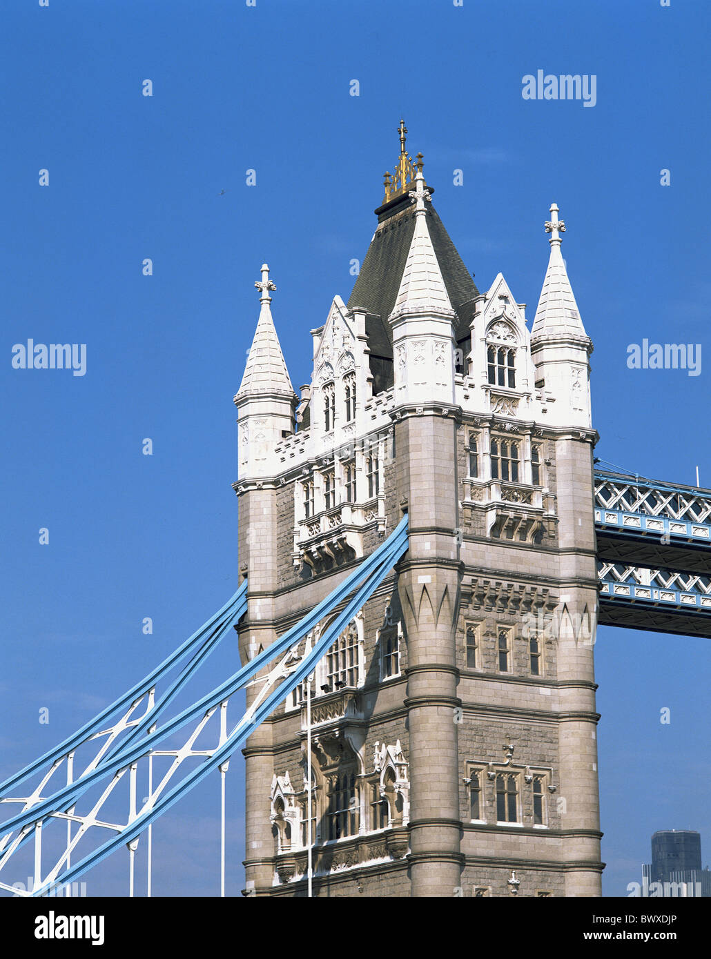England Great Britain Europe London Tower bridge tower rook Stock Photo ...