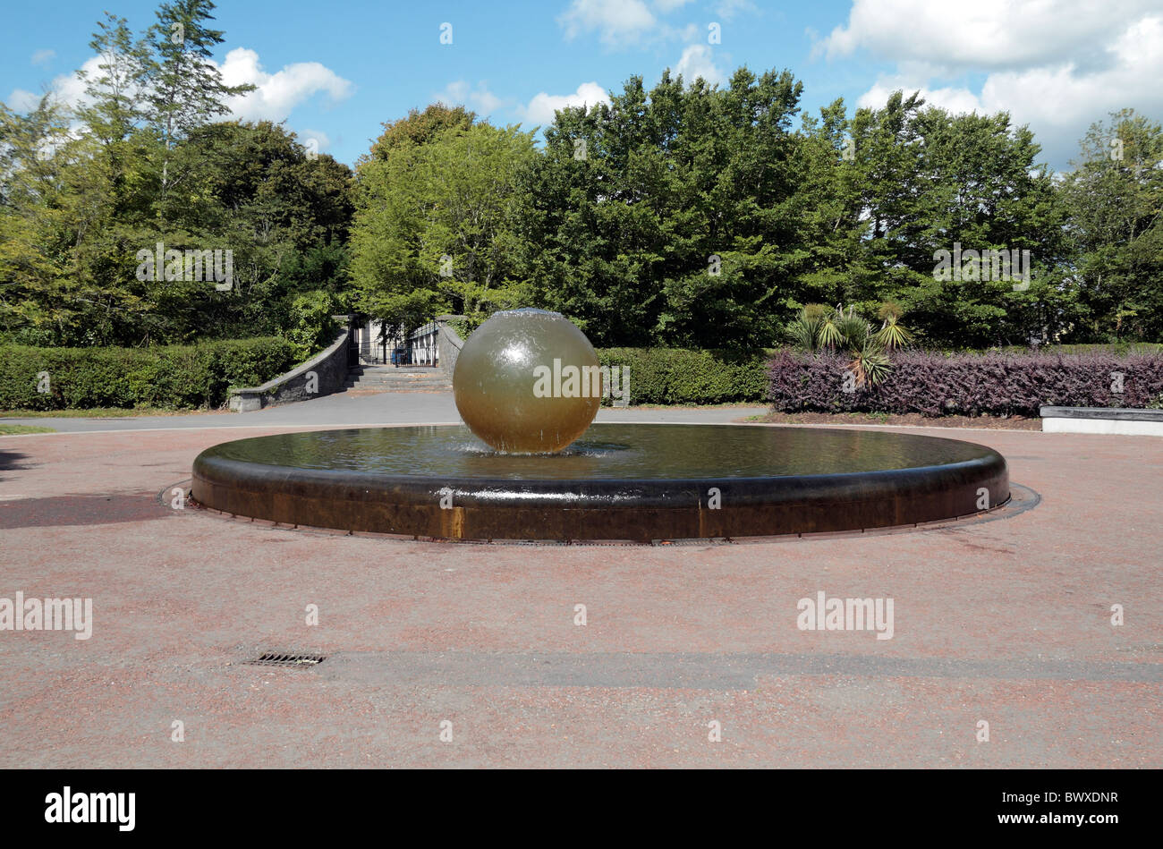 Unusual water fountain and pool in the People's Park, Waterford City ...